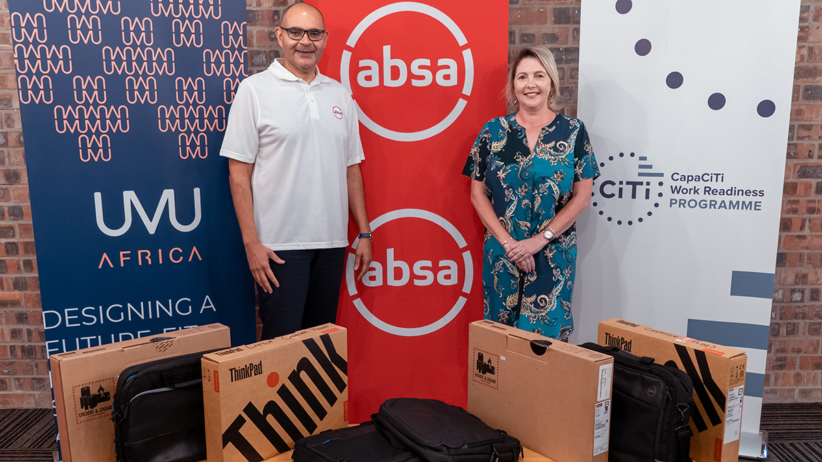 Absa hands over 130 laptops to CapaCiTi | ITWeb